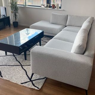 Our sofa has finally arrived and I am *obsessed* 🛋